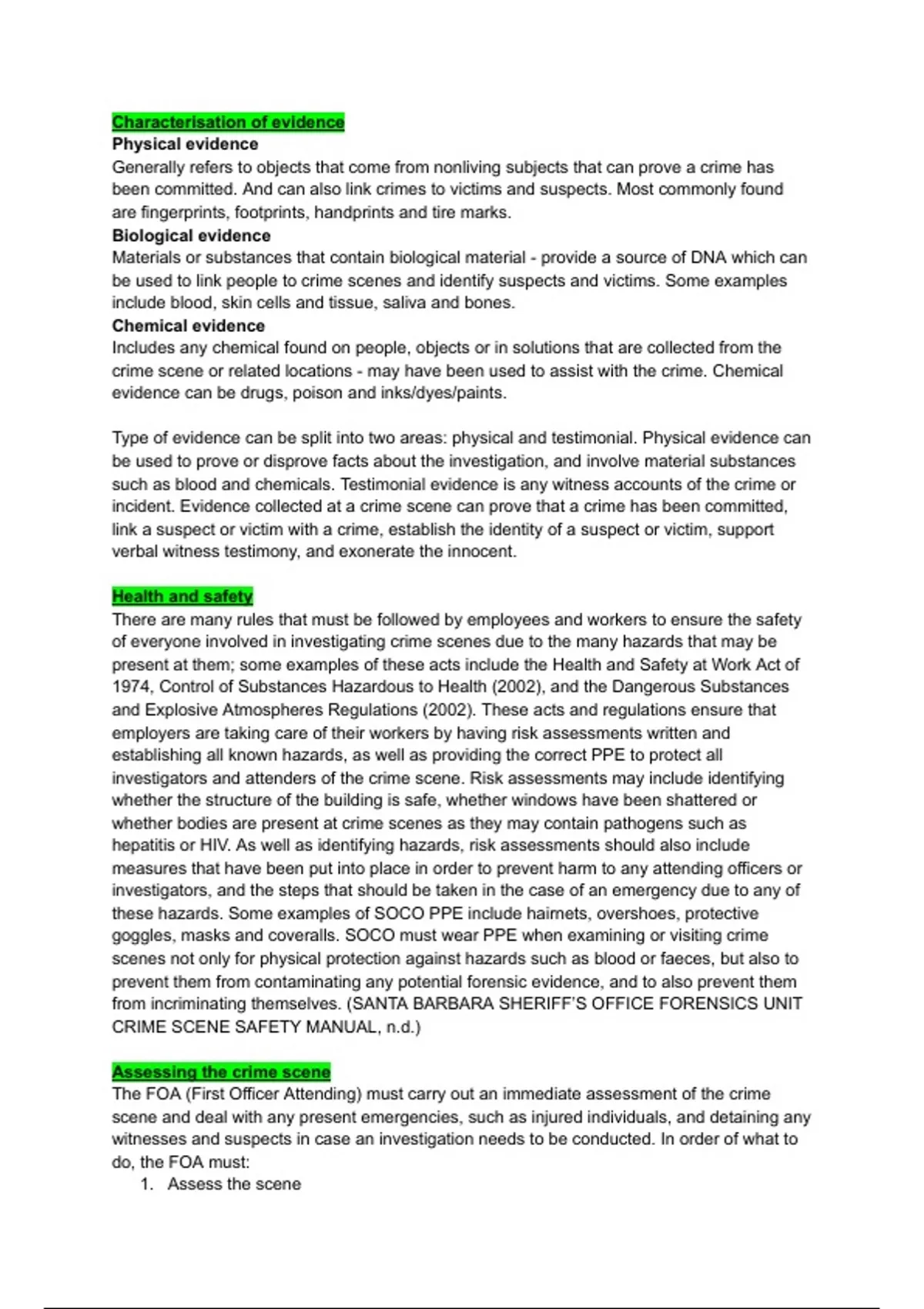 Forensic And Criminal Investigation Unit 4a Assignment Unit 4 Forensic Investigation