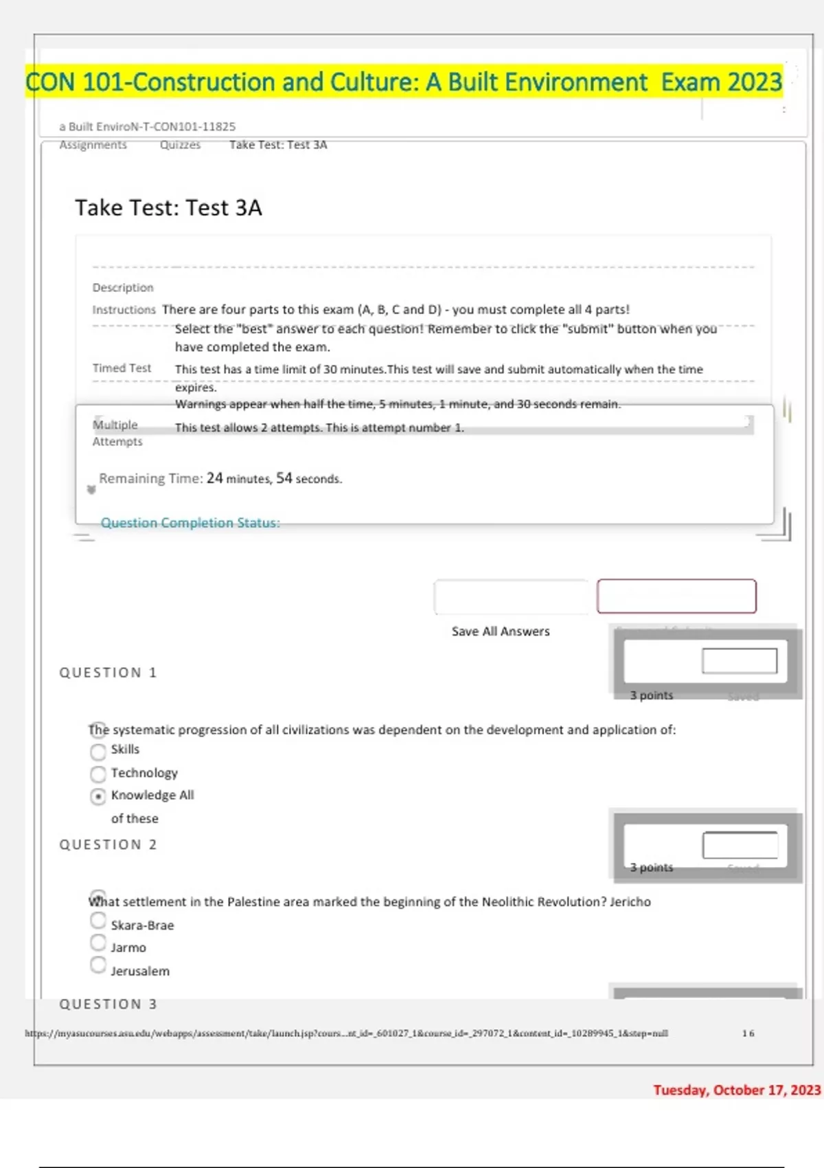 CON 101-Construction and Culture: A Built Environment Exam 2023 - CON ...