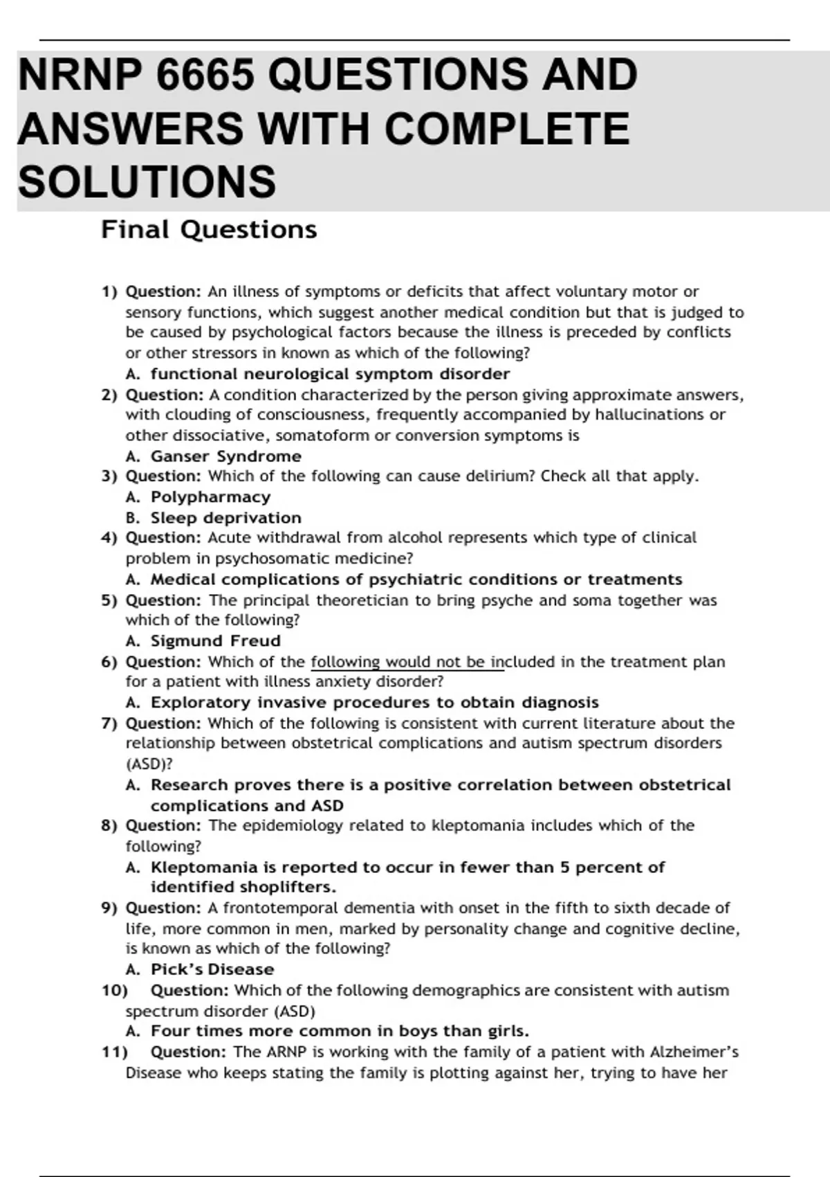 NRNP 6665 QUESTIONS AND ANSWERS WITH COMPLETE SOLUTIONS - NRNP 6665 ...