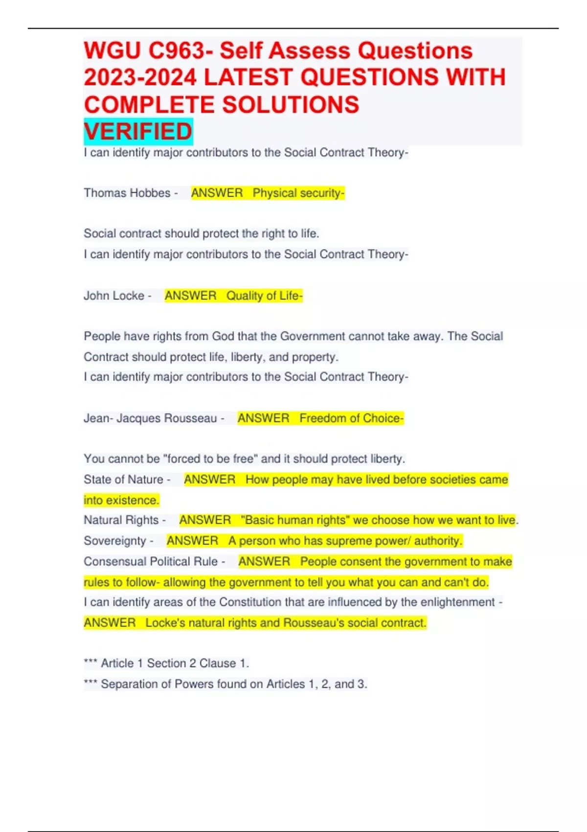 WGU C963- Self Assess Questions LATEST QUESTIONS WITH COMPLETE ...