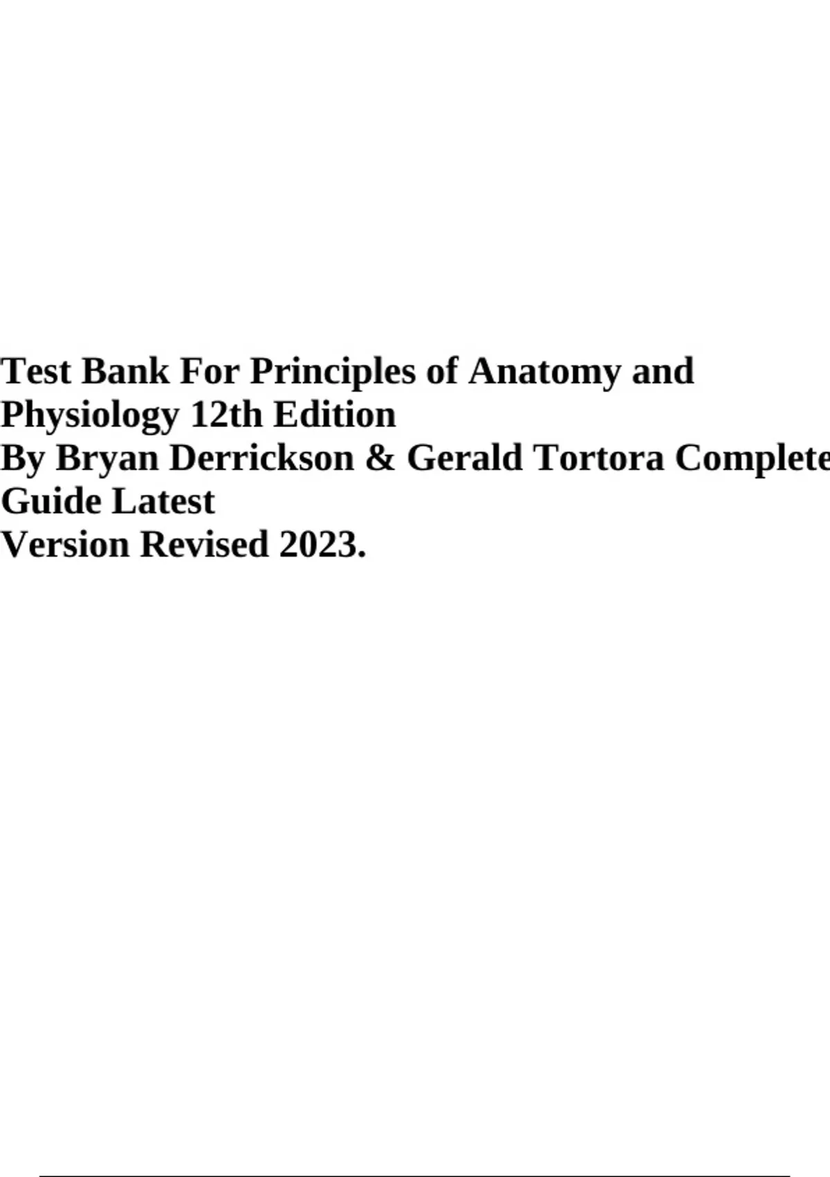 Test Bank For Principles of Anatomy and Physiology 12th Edition By ...