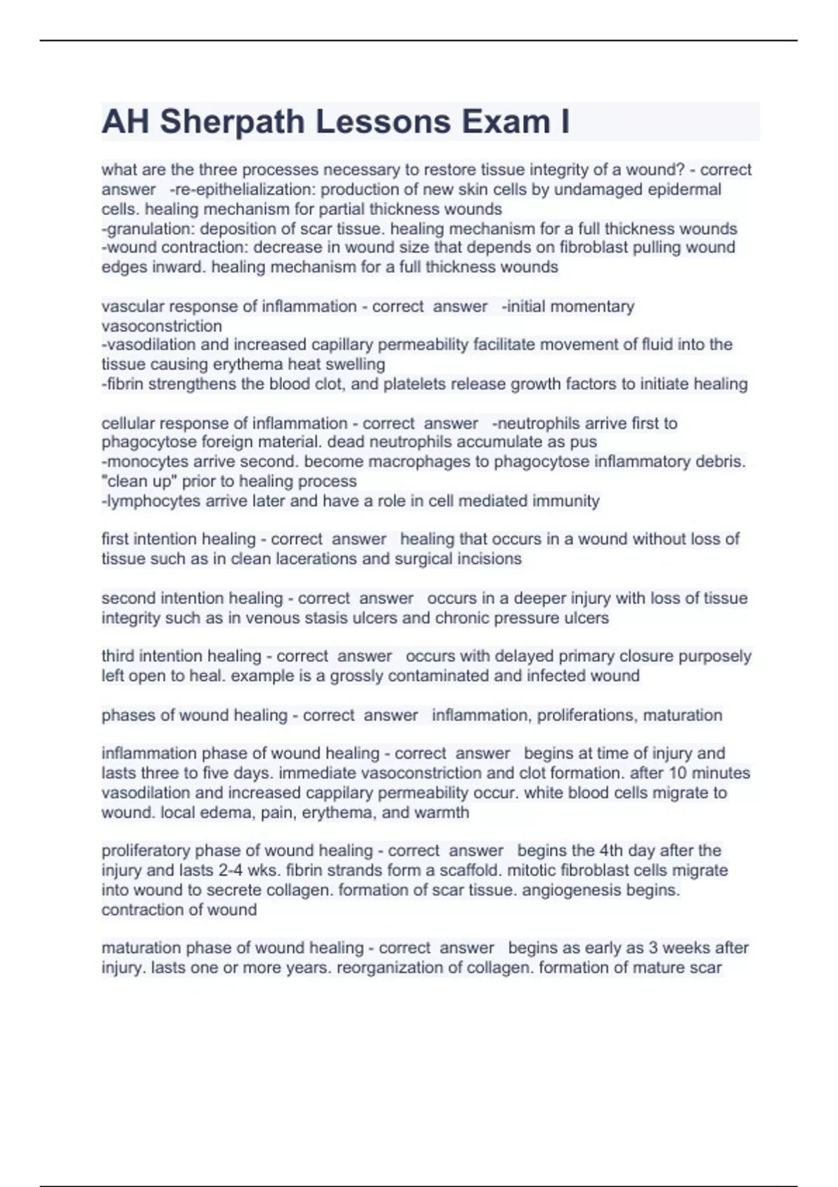 AH Sherpath Lessons Exam I questions and answers rated A+ 2023 ...