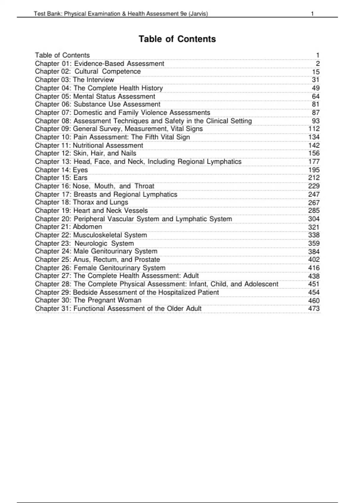 Test Bank - Physical Examination and Health Assessment, 9th Edition ...