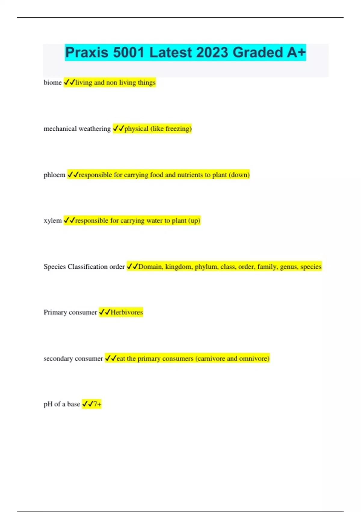 Praxis 5001 Latest 2023 Graded A+ - Praxis 5001 - Stuvia US