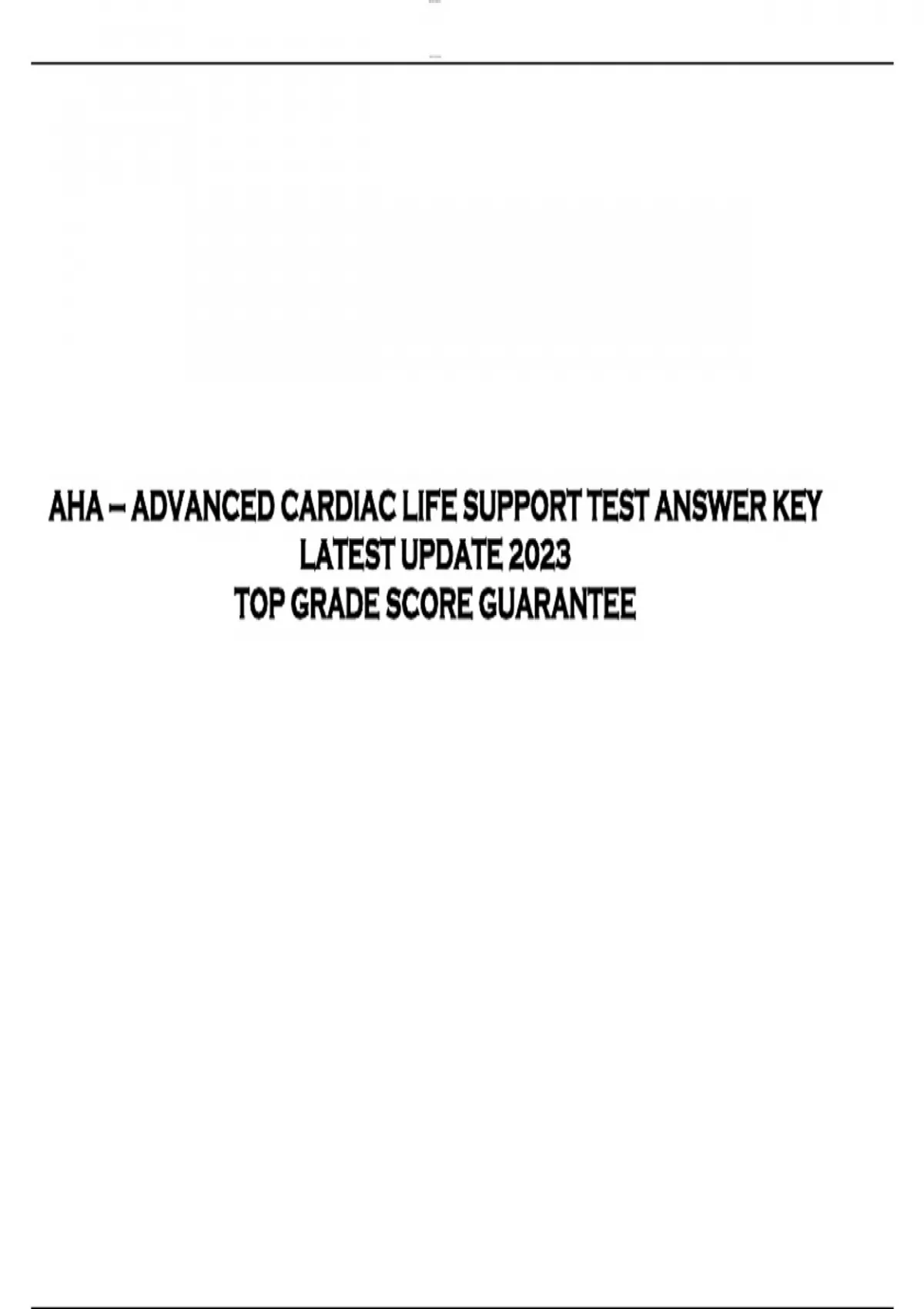 AHA – ADVANCED CARDIAC LIFE SUPPORT TEST ANSWER KEY LATEST UPDATE 2023 ...
