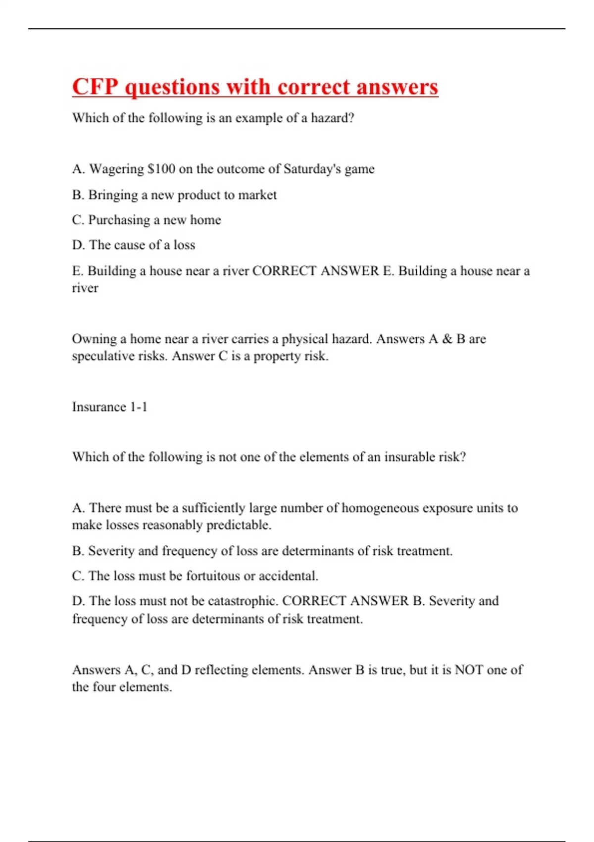 CFP questions with correct answers - CFP - Certified Financial Planner ...