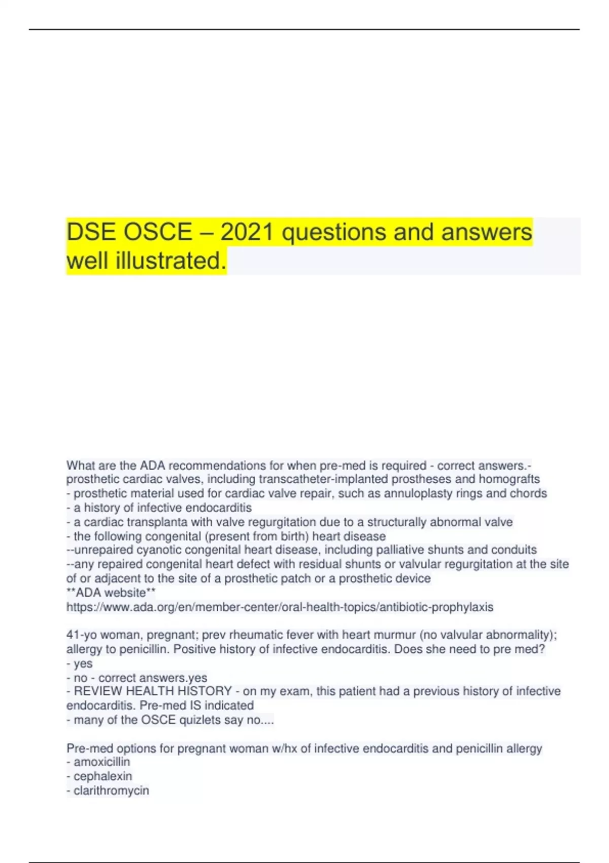 CDCA OSCE questions with complete solutions 2023. - Stuvia US