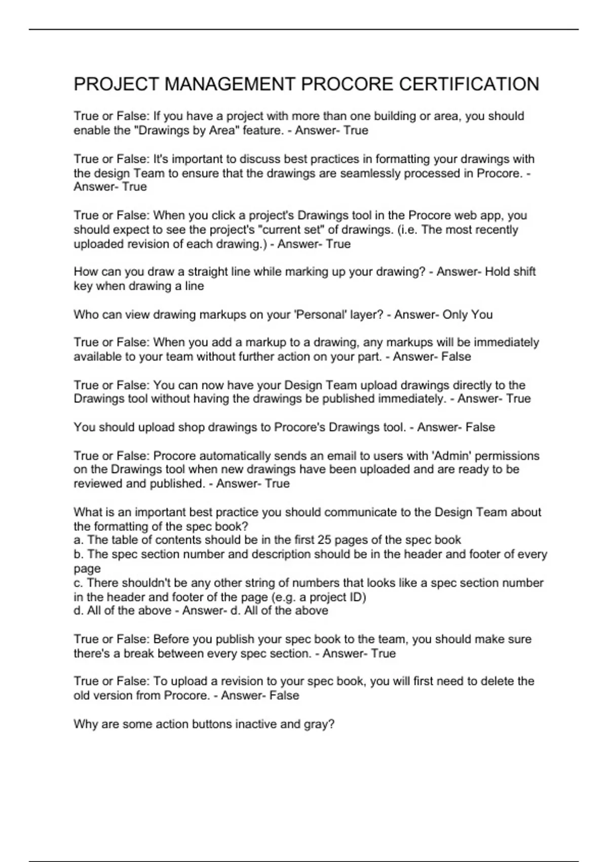 Project Management Procore Certification/procore project mgmt/Procore ...