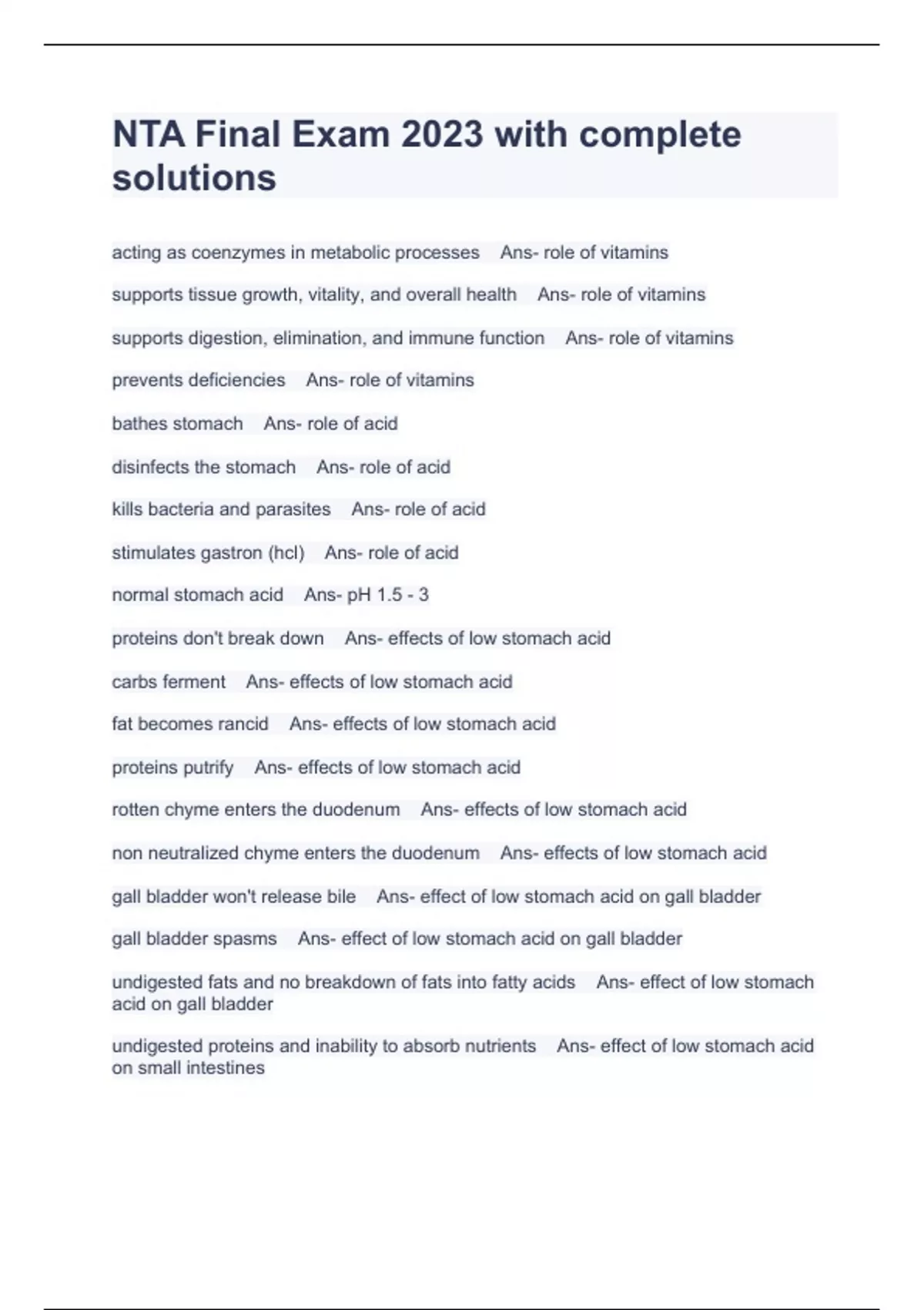 NTA Bundled Exams with complete solution - Stuvia US