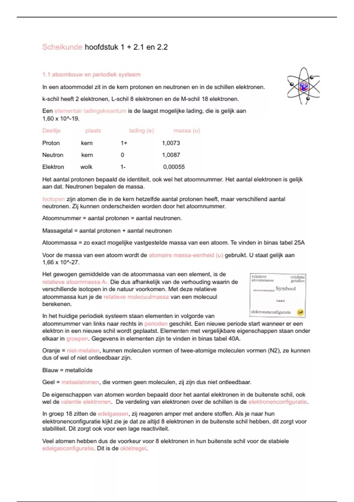 Samenvatting Nova scheikunde vwo/gymnasium boek 4A hoofdstuk 1 chemisch ...