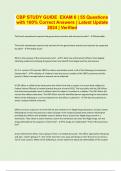 CBP STUDY GUIDE EXAM 6 | 55 Questions with 100% Correct Answers ...