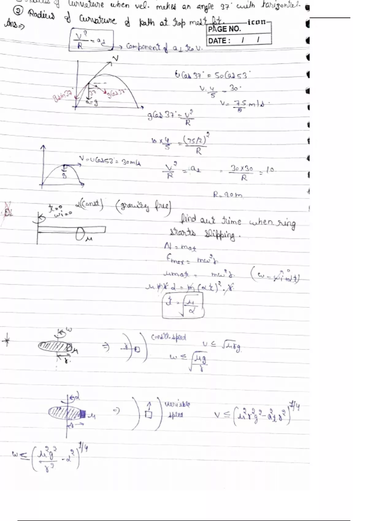 Physics notes on Circular motion - Jee mains - Stuvia US