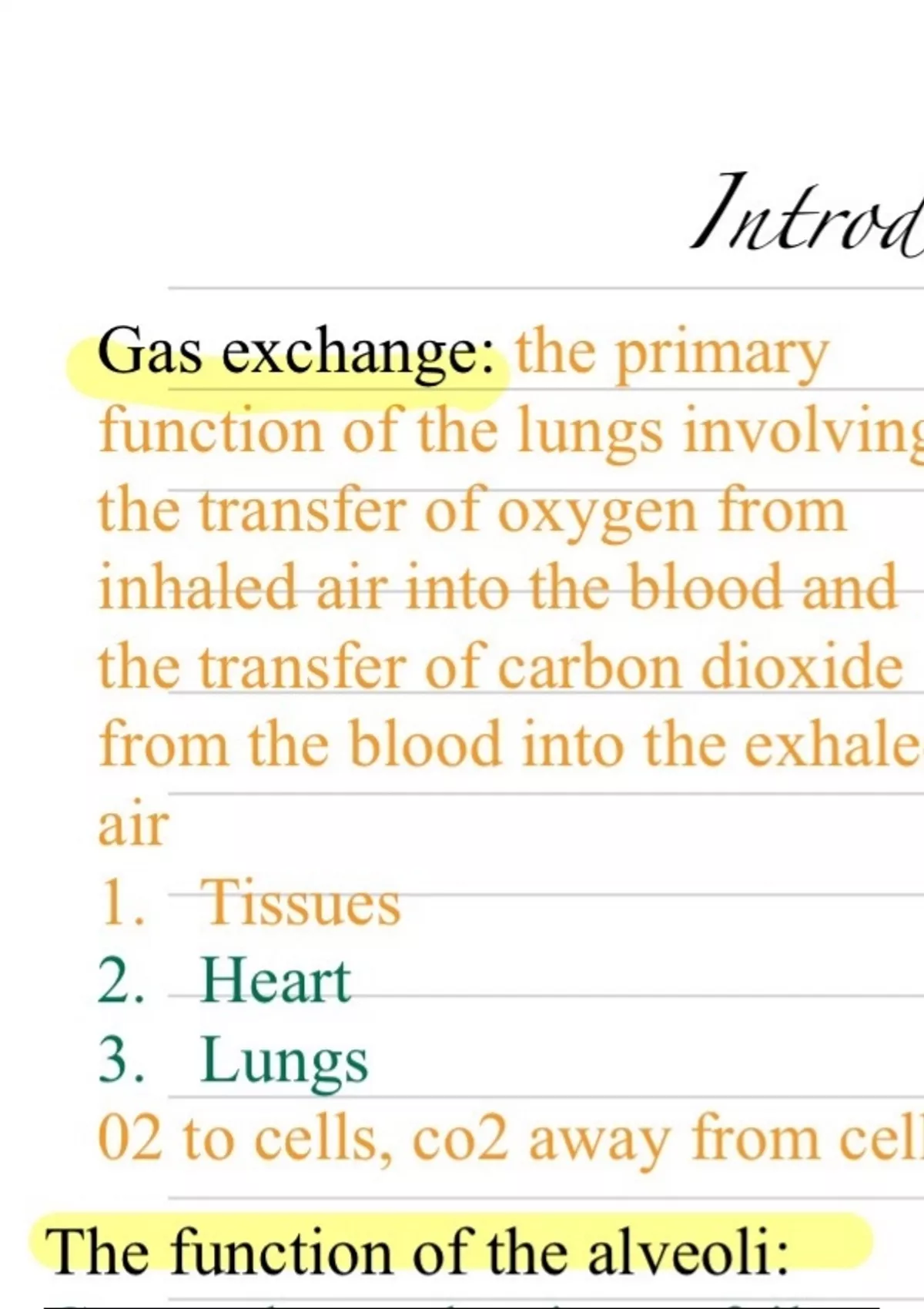 Gas exchange - NURSING MISC - Stuvia US