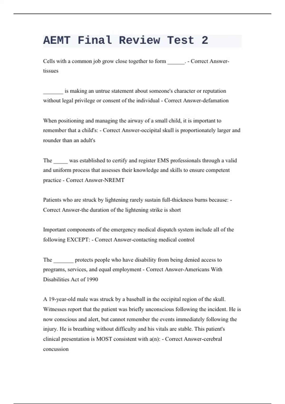 NRAEMT - Nationally Registered Advanced Emergency Medical Technician ...