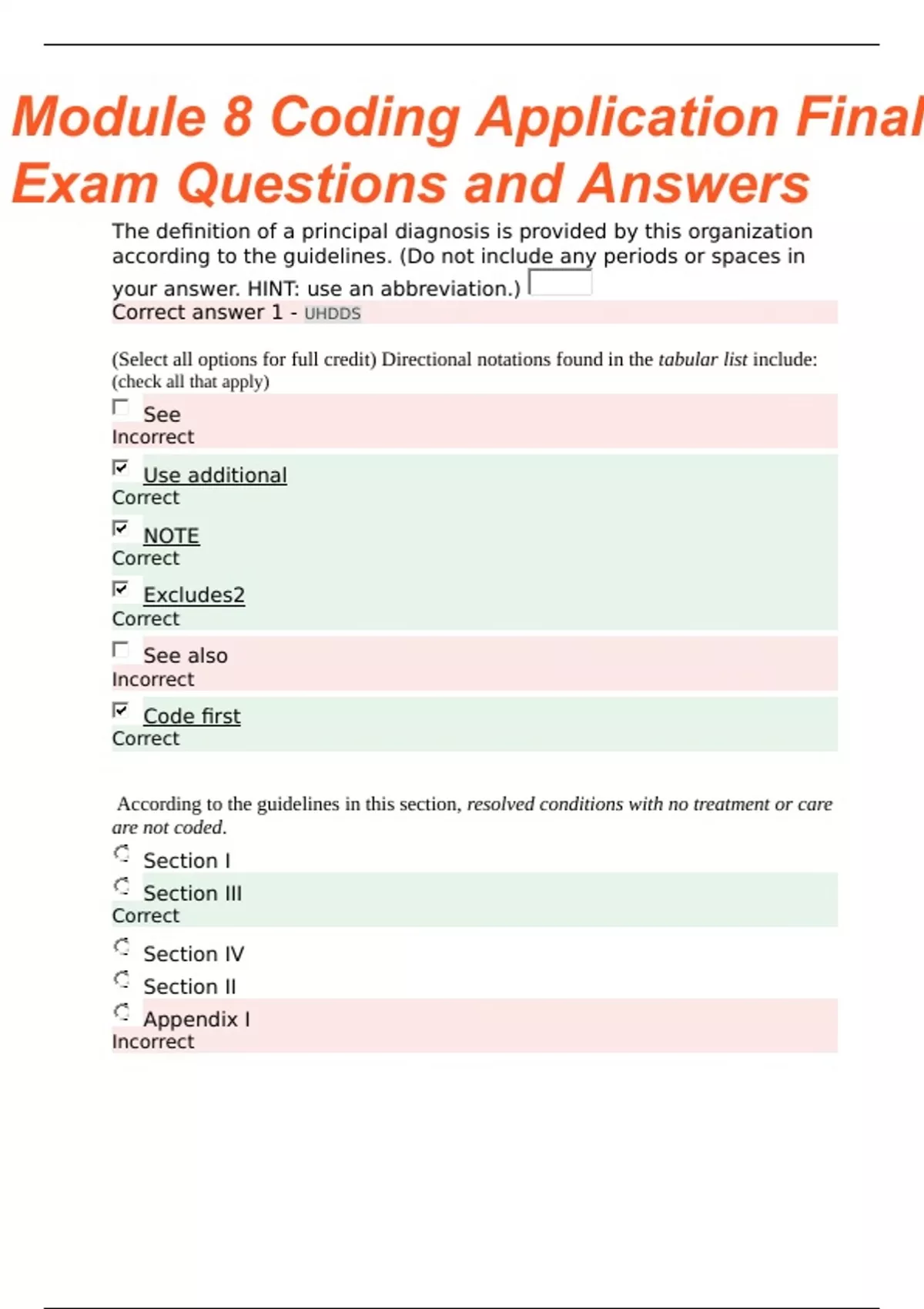 HIT 205 Module 8 Coding Application Final Exam Devry university ...