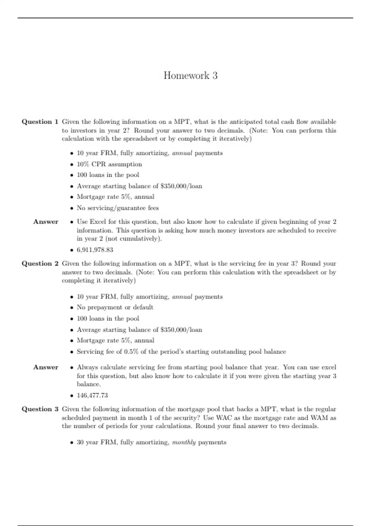 Homework 3_Solutions - Baruch College, CUNY REES 3400 (All Answers are ...