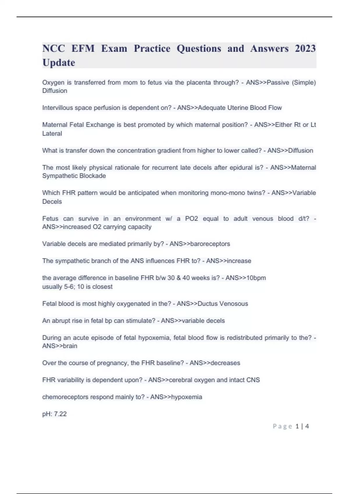 NCC EFM Exam Practice Questions and Answers 2023 Update - NCC EFM ...