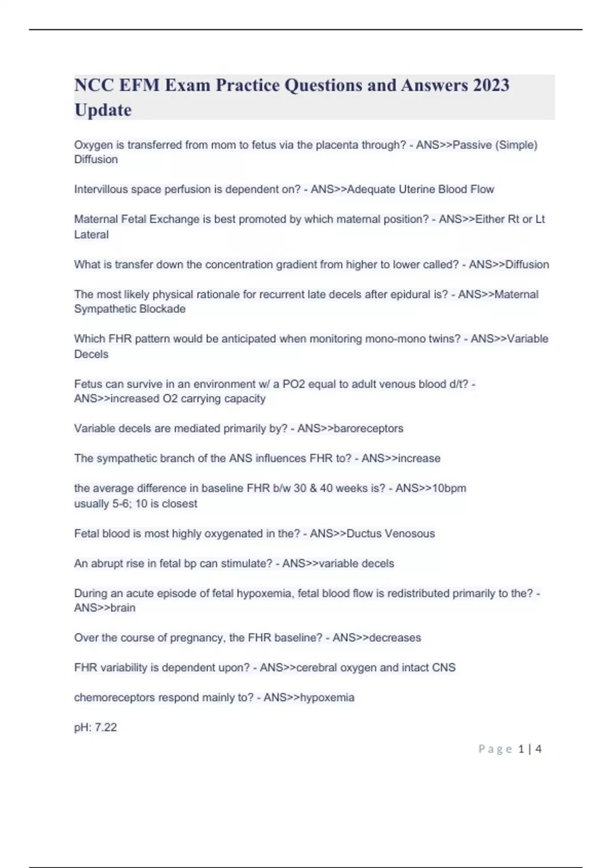 NCC EFM Exam Practice Questions and Answers 2023 Update - NCC EFM ...