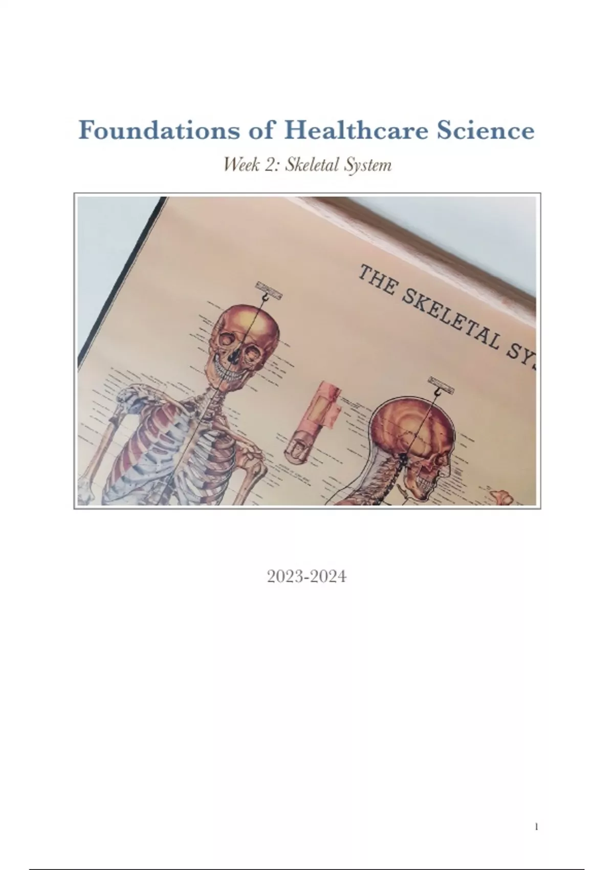 Summary Skeletal System - Foundation of Healthcare Science - Stuvia UK