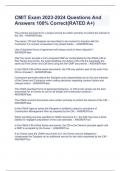 CMIT Exam Questions And Answers 100% Correct(RATED A+) - CMIT - Stuvia US