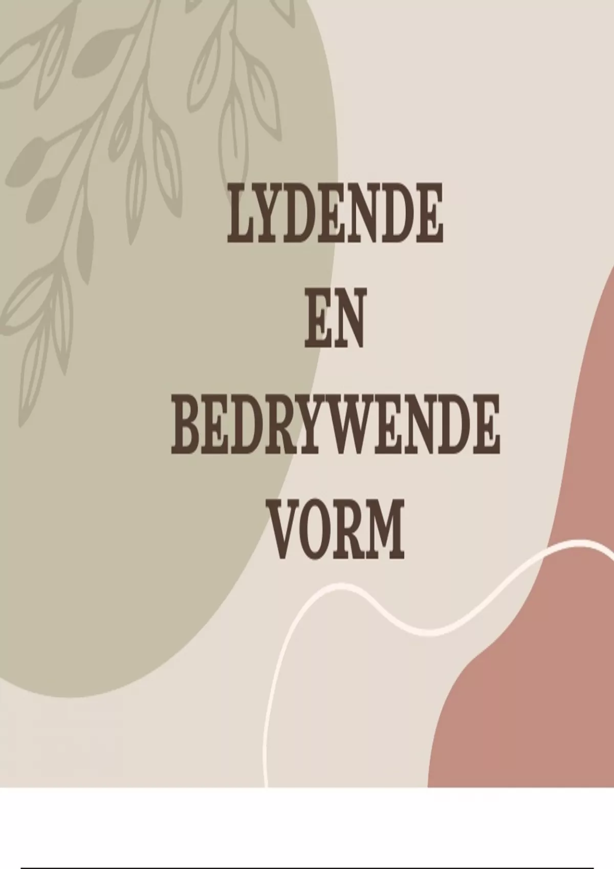 Summary Afrikaans FAL Working and Suffering Form: STEPS to follow ...