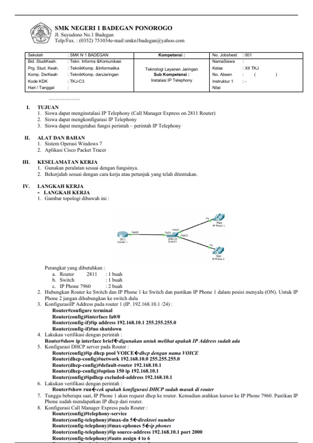 VoIP practicum using Cisco Packet Tracer (praktikum VoIP menggunakan cisco packet tracer ...