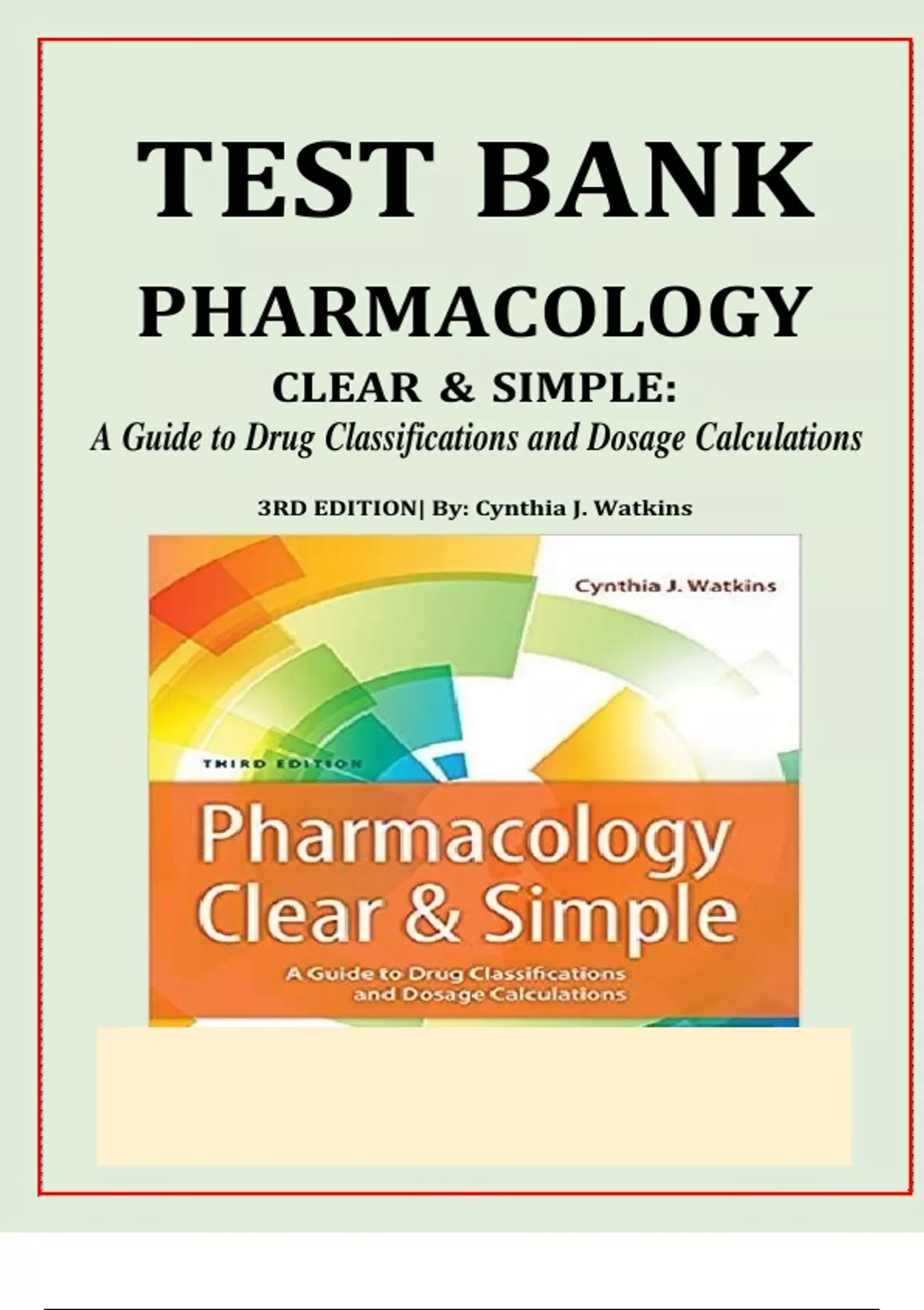 Test Bank FOR Pharmacology Clear and Simple A Guide to Drug ...