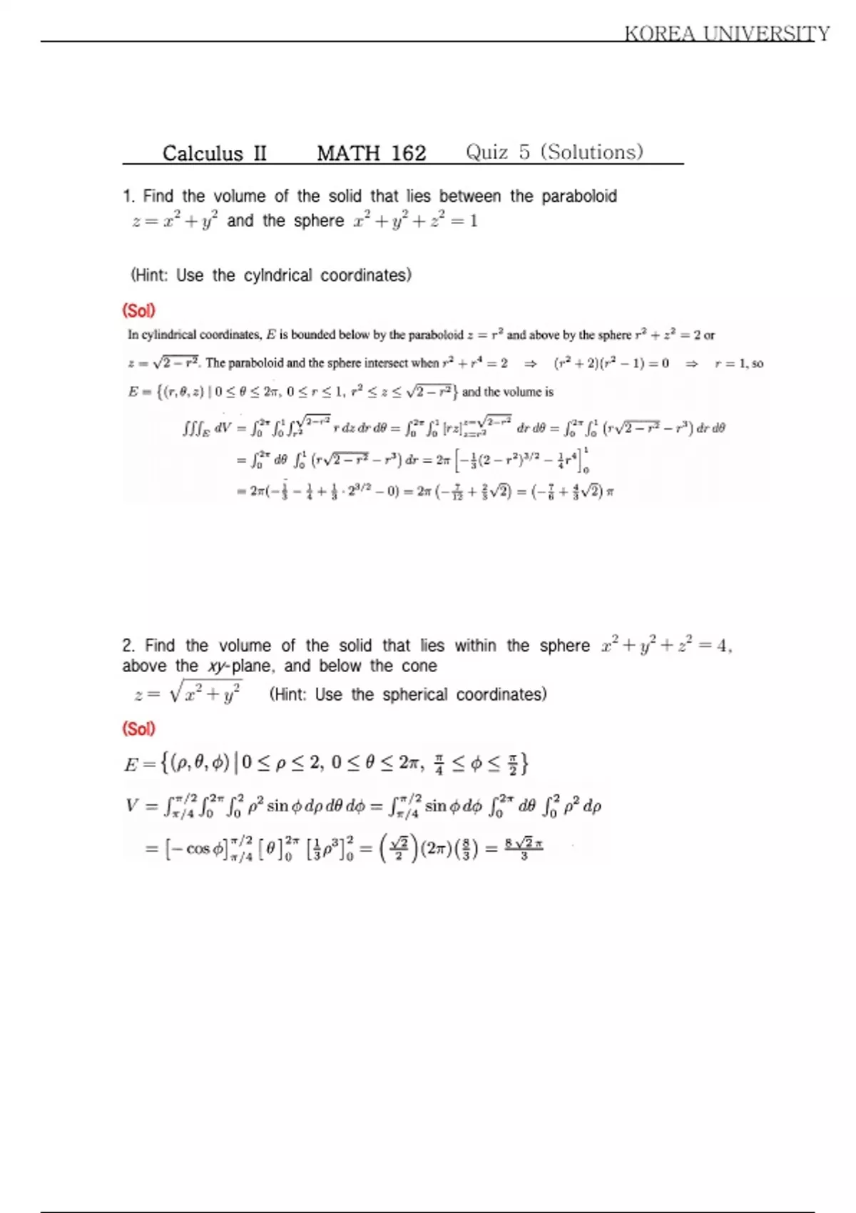 Quiz MATH162-24 Calculus - Stuvia US