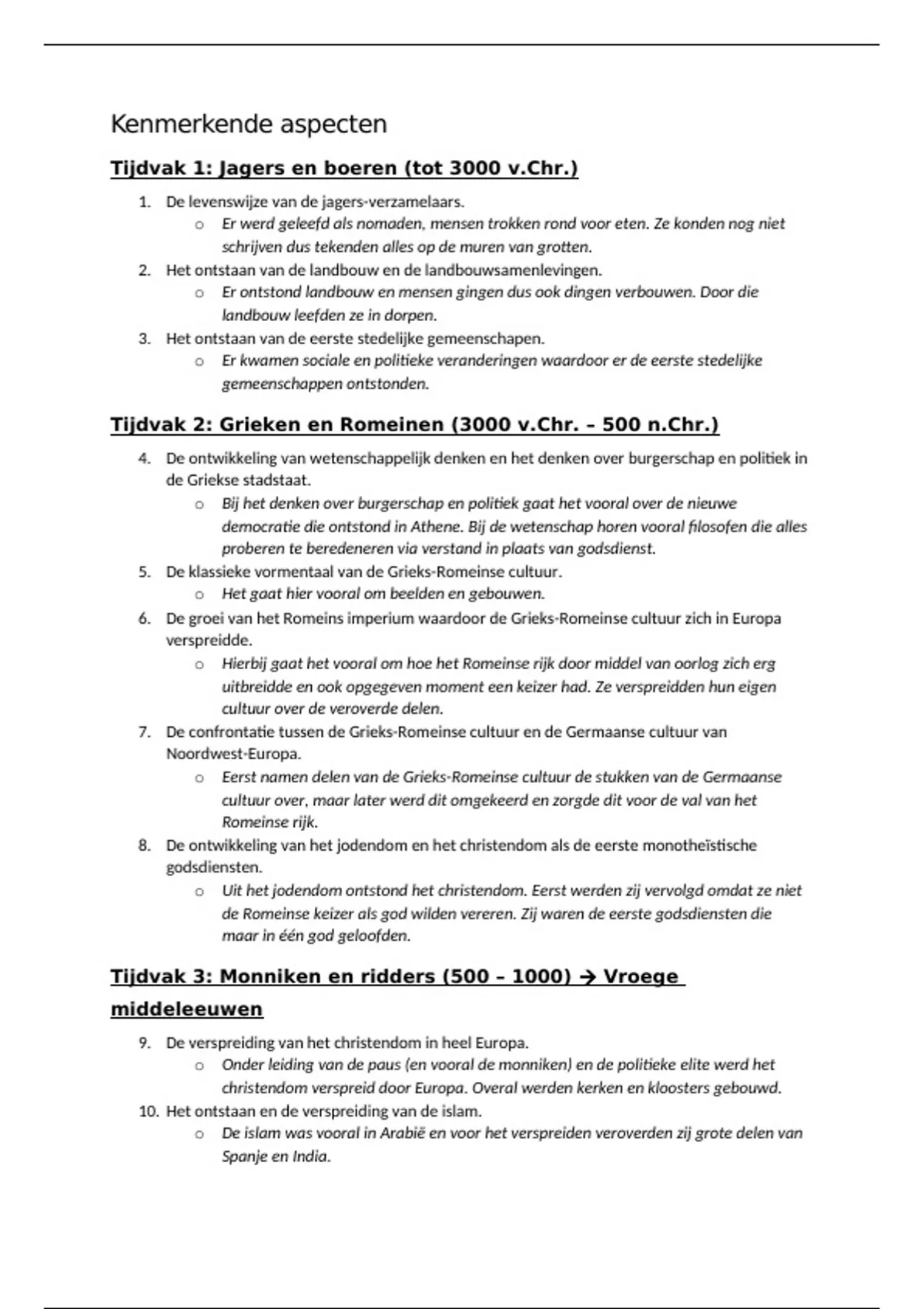 Samenvatting Kenmerkende aspecten uitgewerkt voor geschiedenis - Stuvia NL