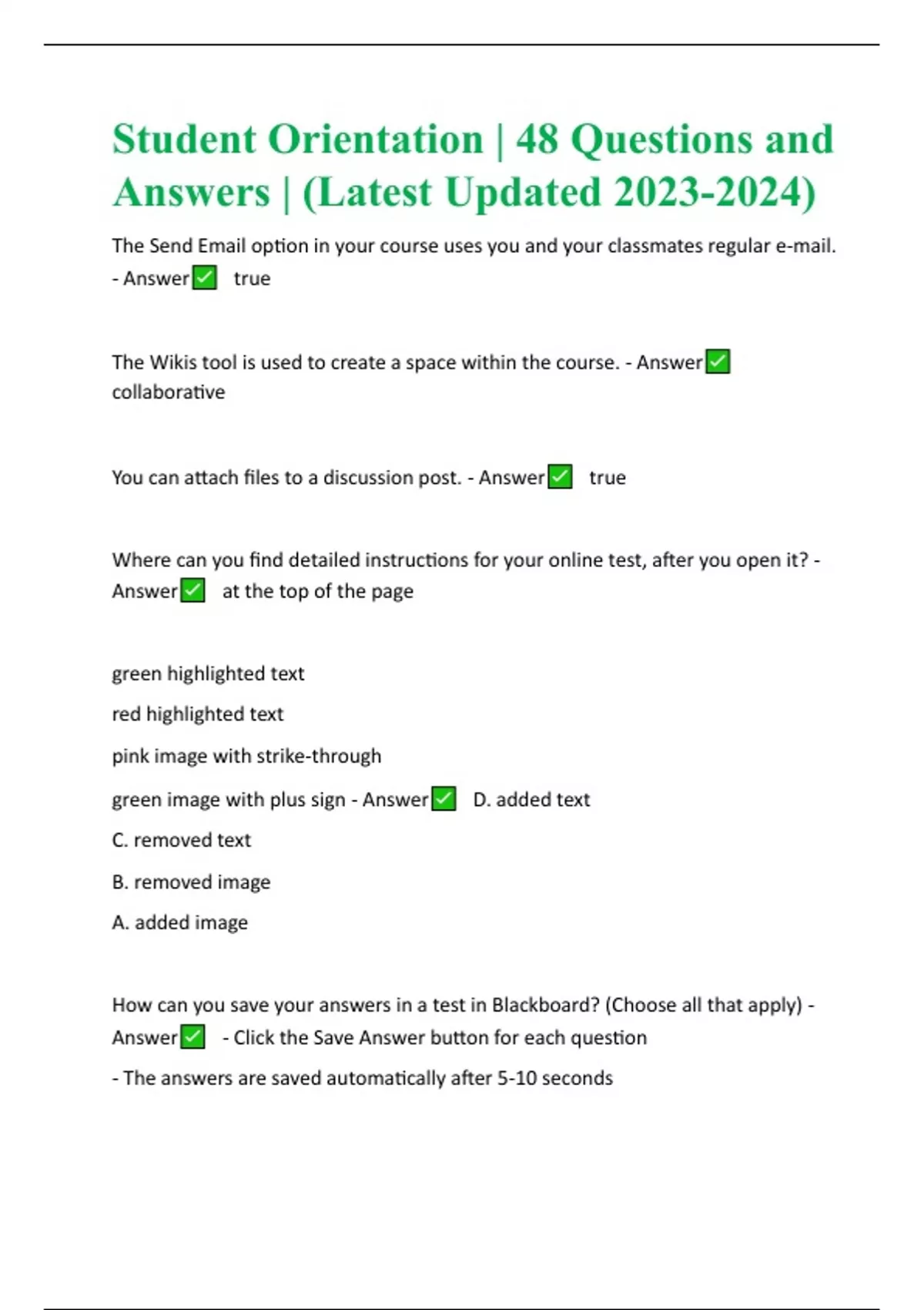 Student Orientation | 48 Questions and Answers | (Latest Updated ...