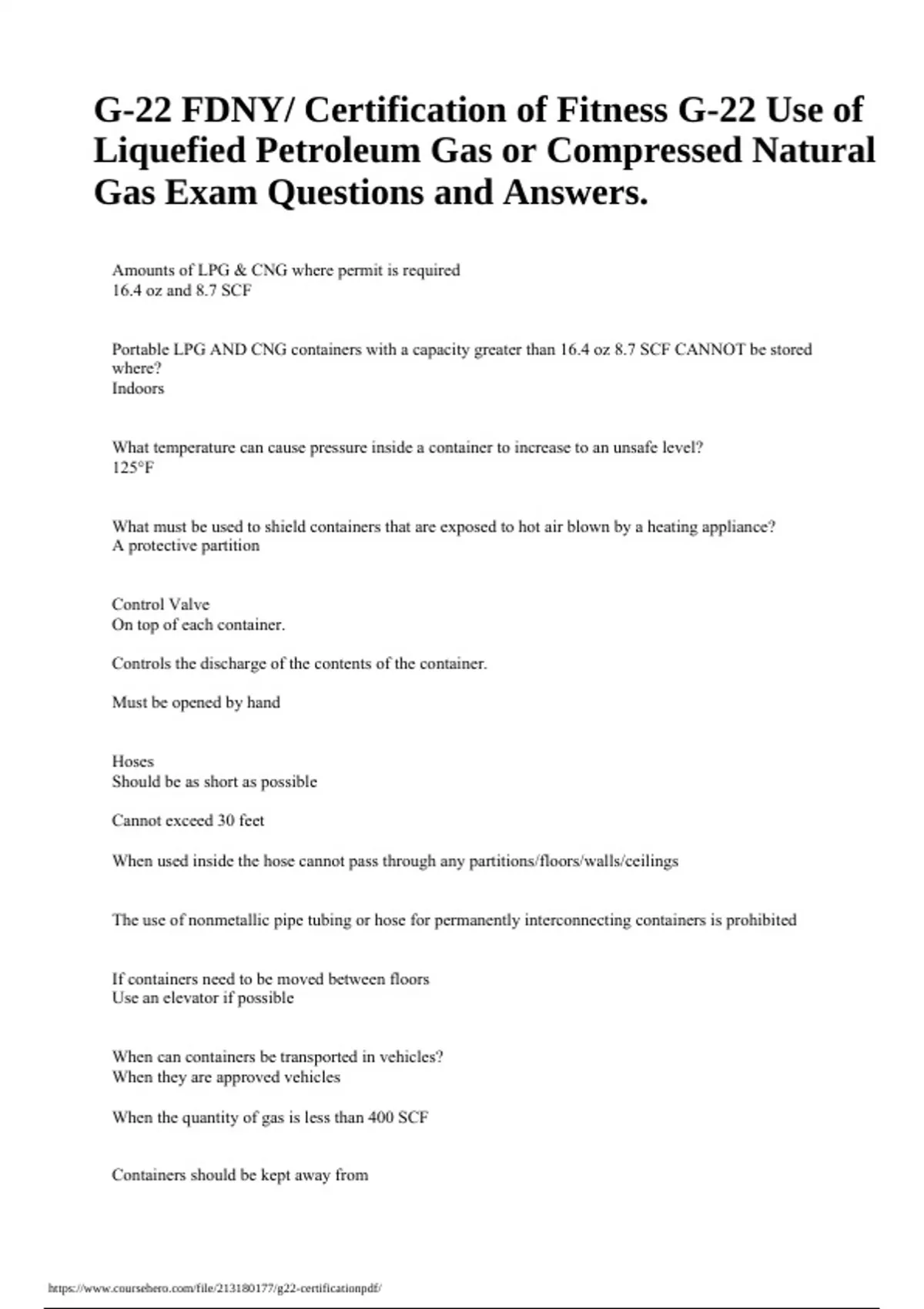 FDNY CoF G71 2024 /80 Questions And Answers Already Graded A+ & G-22 ...