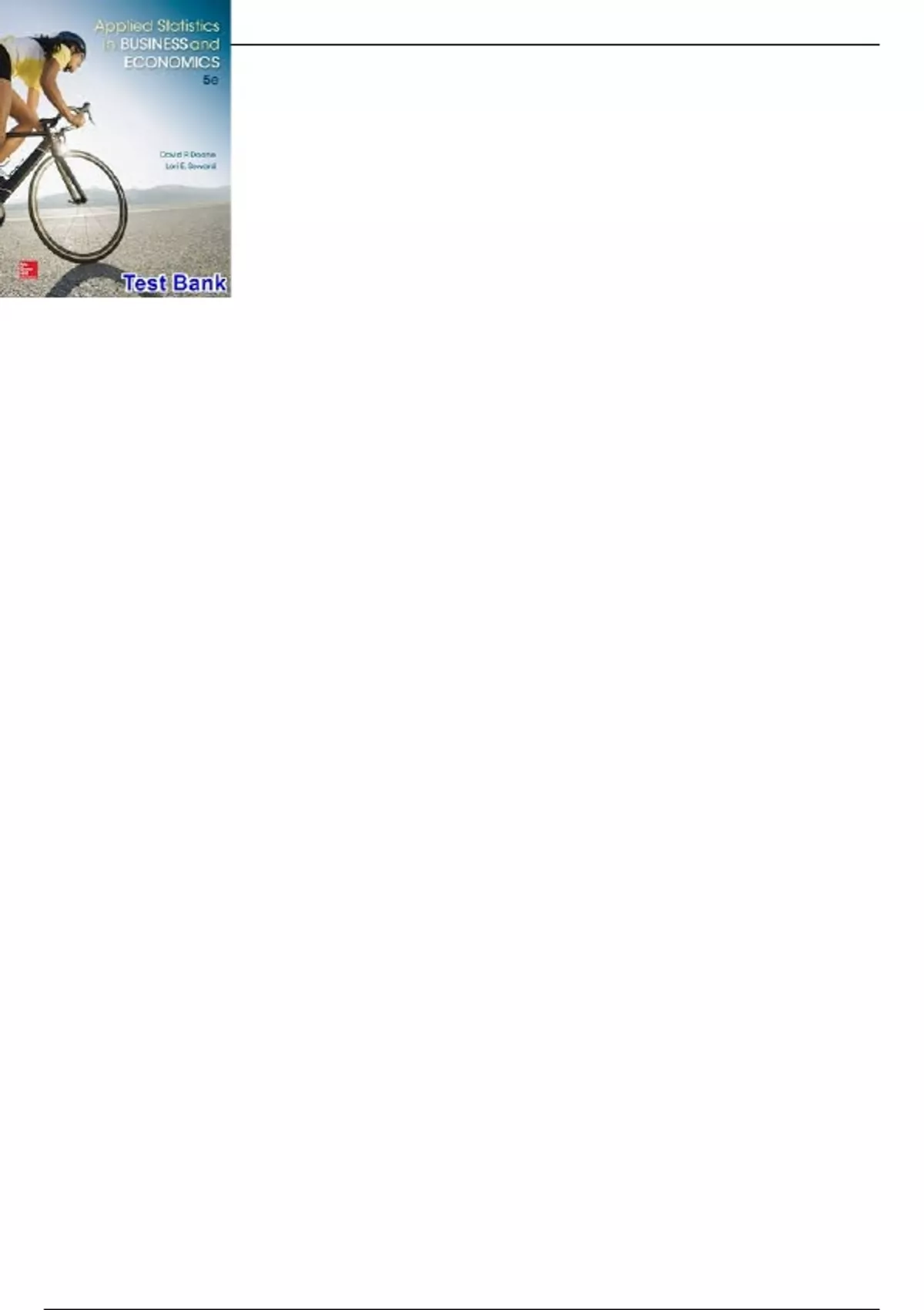 Applied Statistics in Business And Economics 5th Edition by Doane -Test ...