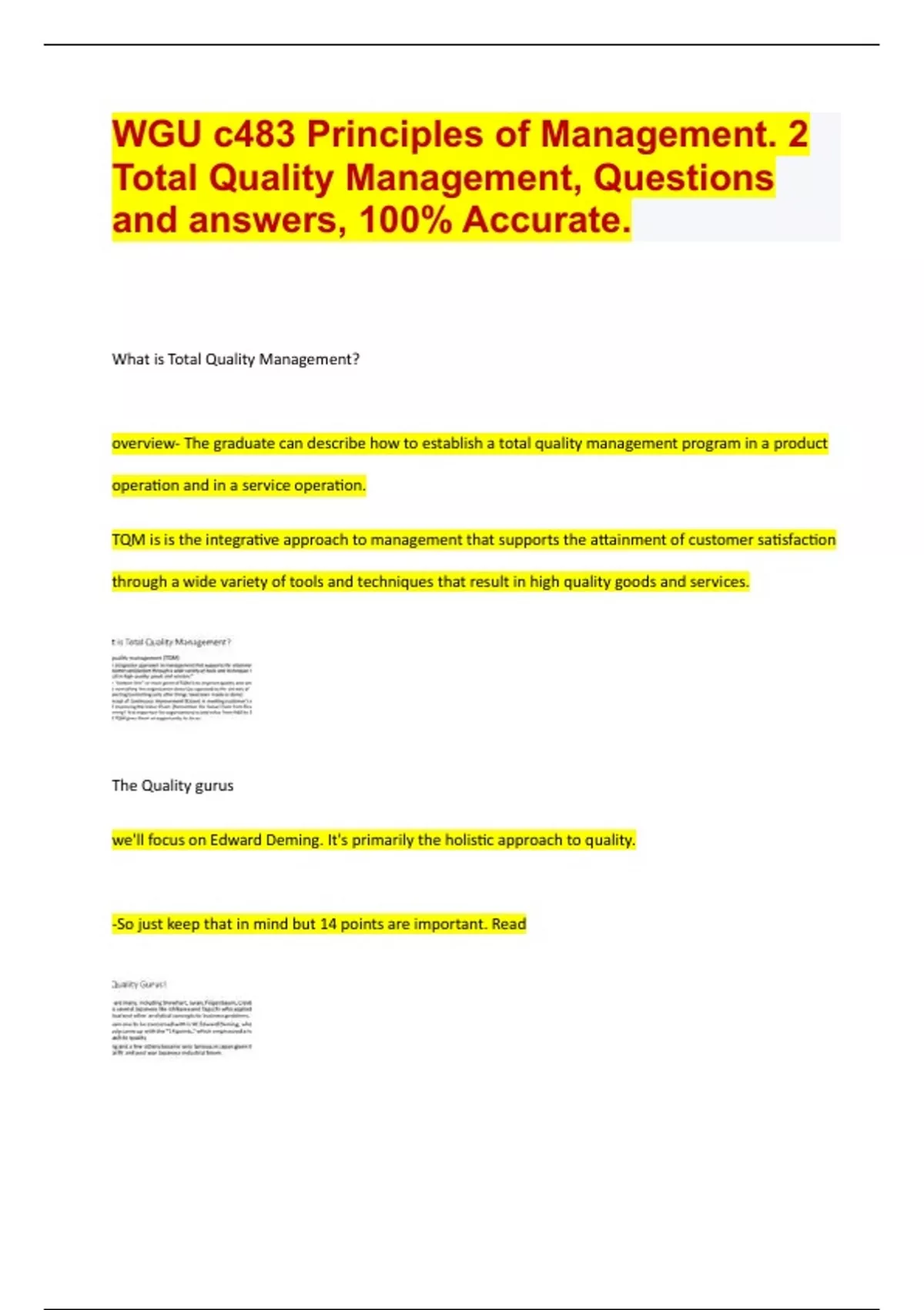 (BOOST YOUR GRADES FOR 2024 EXAMS)- WGU c483 Principles of Management ...