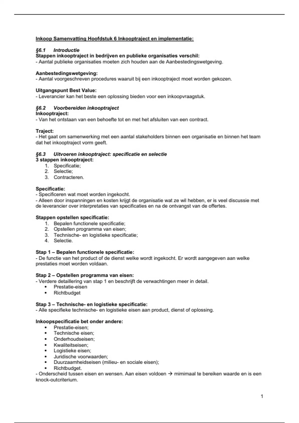Ondernemen in FM Samenvatting Inkoop in strategisch perspectief Hoofdstuk 6 - Ondernemen in FM ...