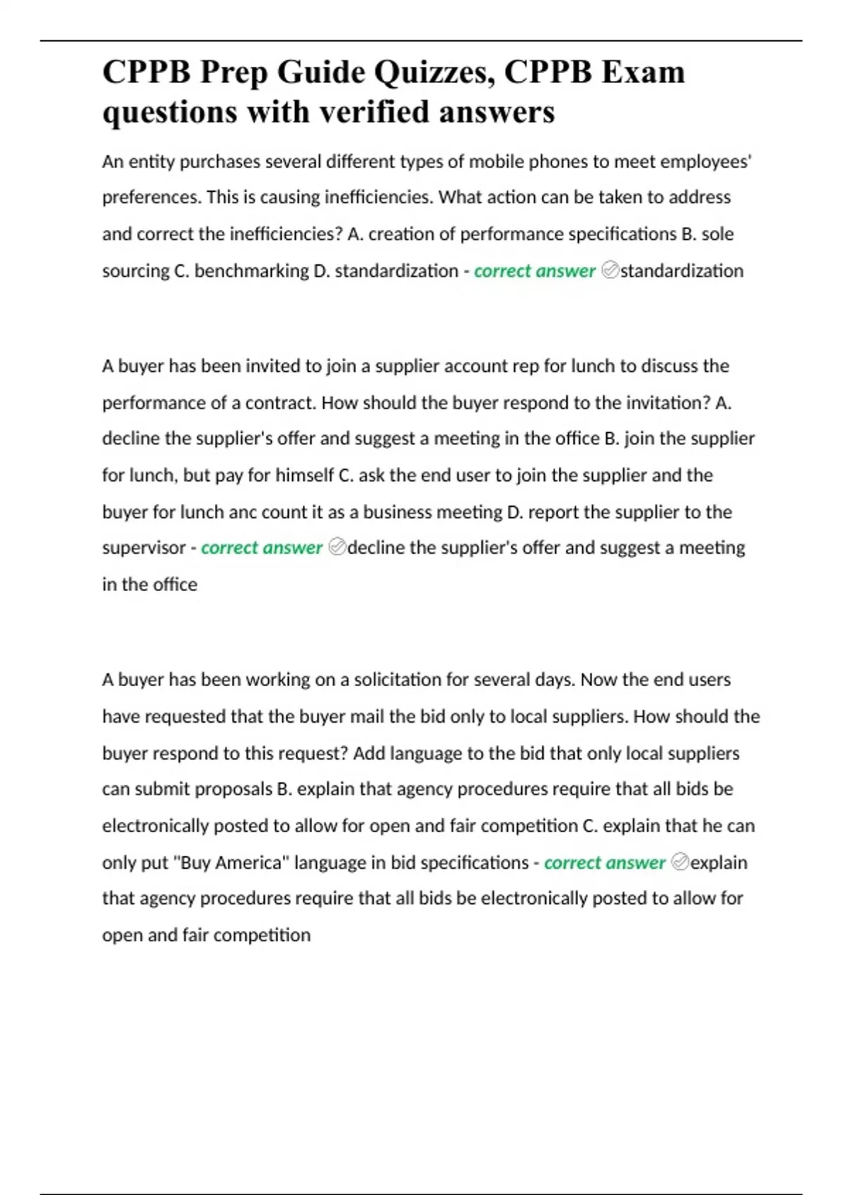 Cppb Prep Guide Quizzes Cppb Exam Questions With Verified Answers Cppb Prep Stuvia Us