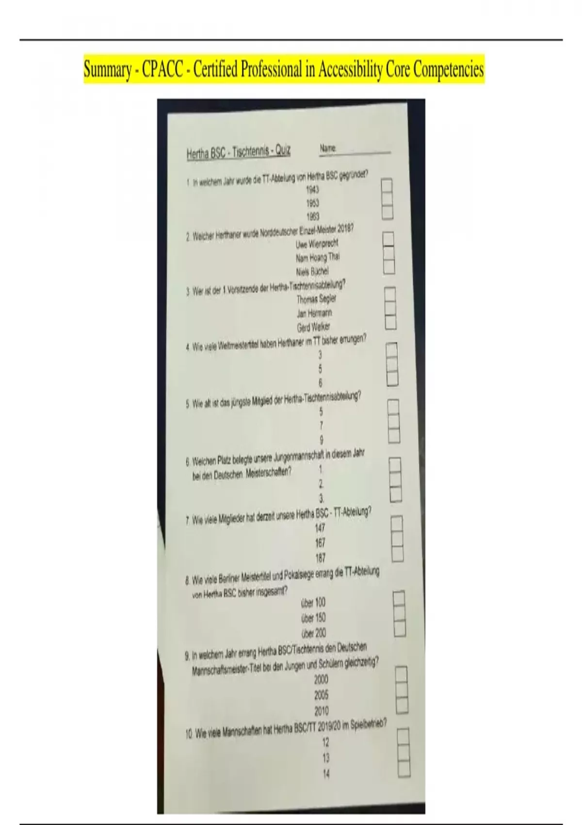 CPACC - Certified Professional in Accessibility Core Competencies Package deal - Stuvia US