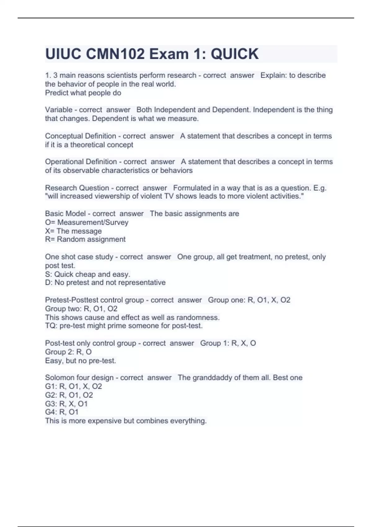 UIUC CMN102 Exam 1 Questions with complete solution 2023/2024 - CMN - Stuvia US