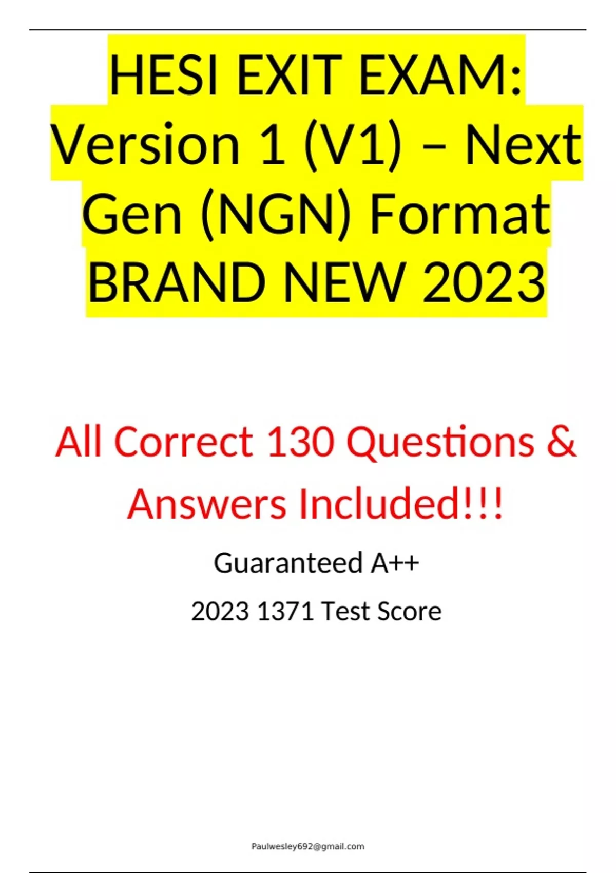 HESI RN EXIT EXAM QUESTIONS & ANSWER NEXT GENERATION EXAM 2023/2024 ...