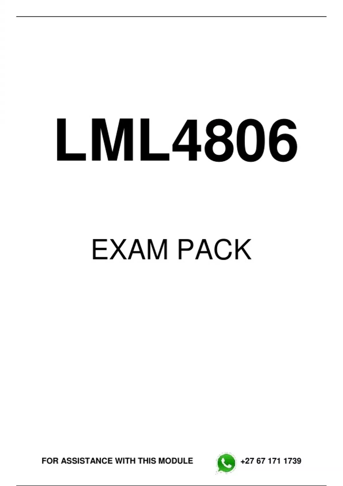 LML4806 EXAM PACK 2025 - (LML4806) - Stuvia SA