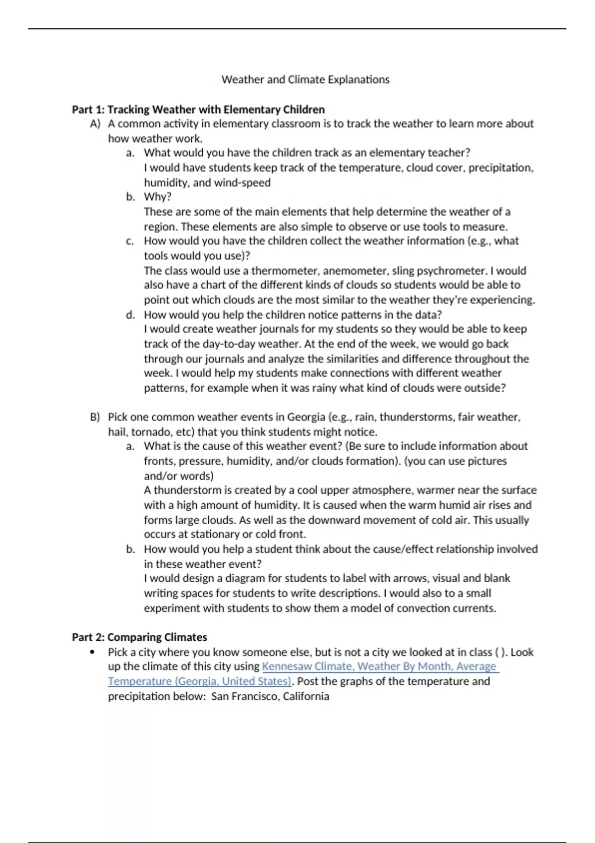 Summary Weather and Climate Comparison - Stuvia US