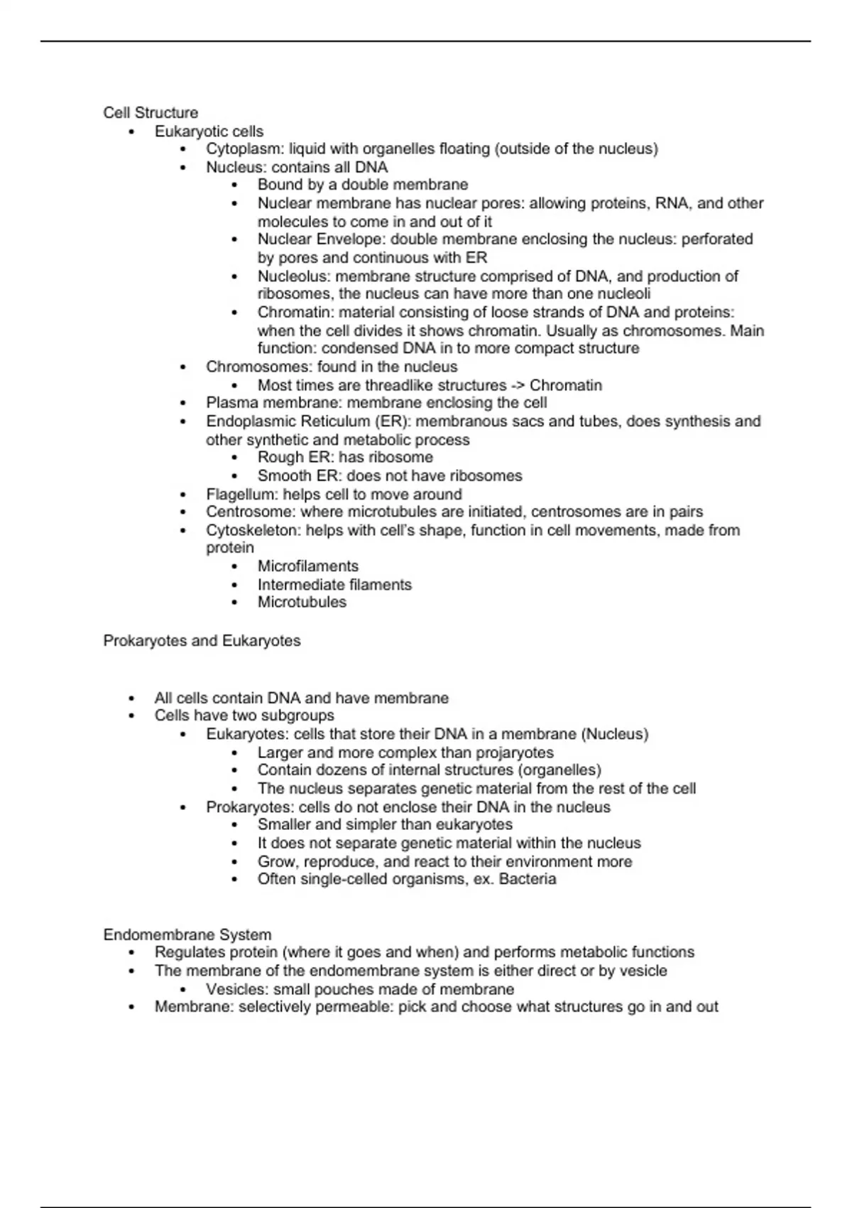 Summary AP Biology - Cell Structure - Stuvia US