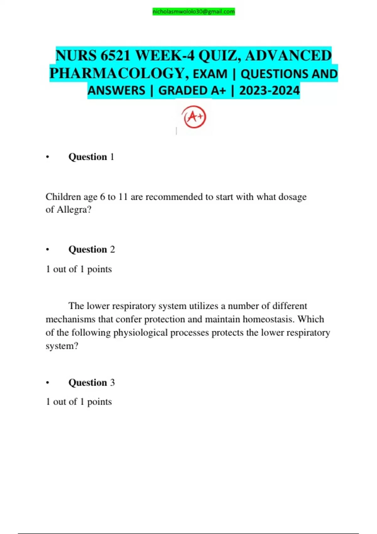 Pharmacology Mastery Package: Elevate Your NURS 6521 Experience - Stuvia US