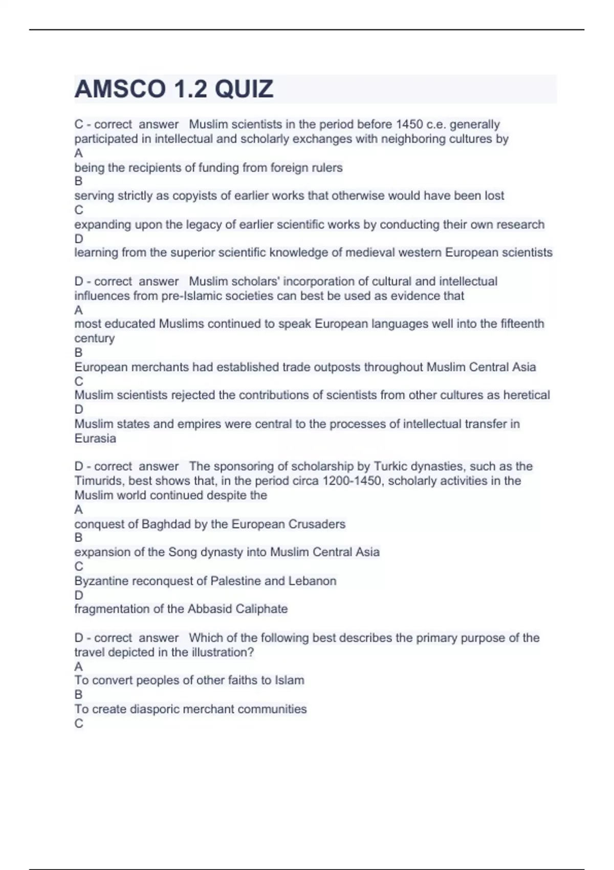 AMSCO 1 Question and answers correctly solved 2023/2024 - AMSCO - Stuvia US