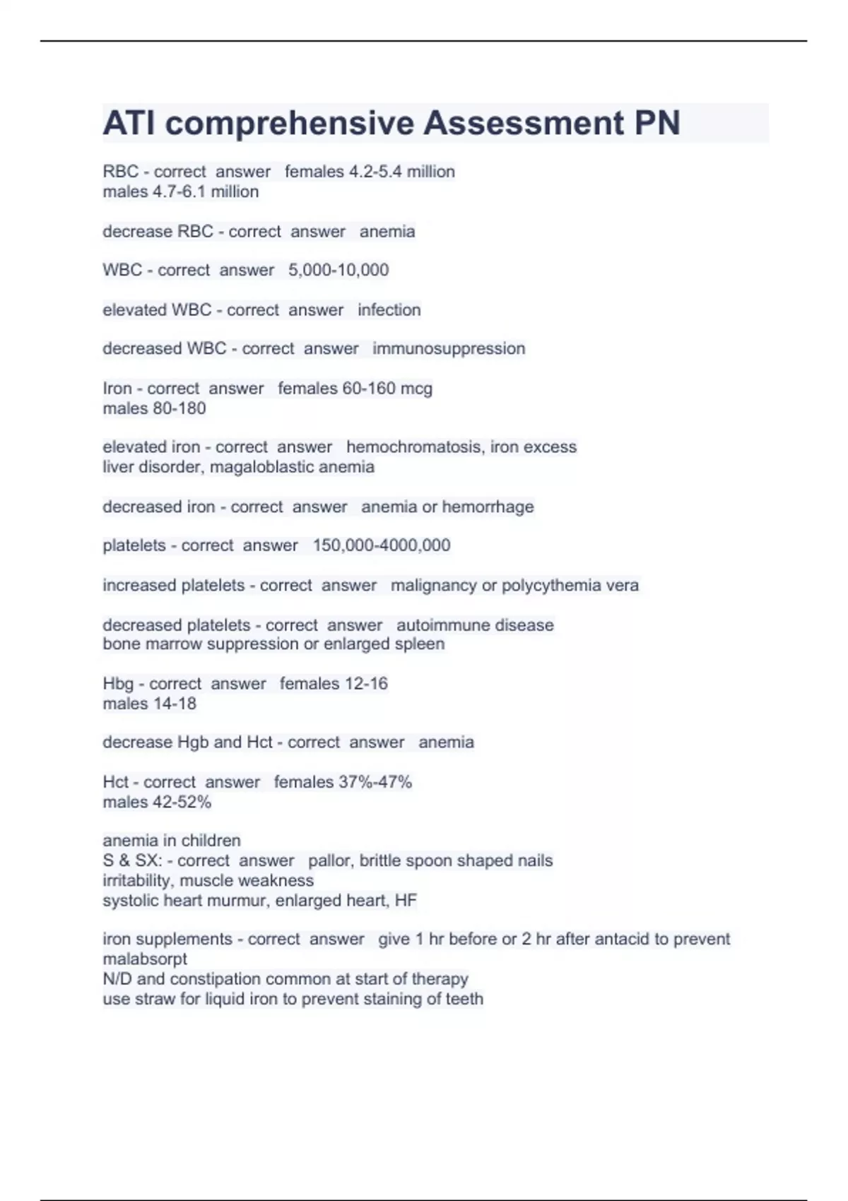 ATI comprehensive Assessment PN Question and answers 100% correct 2023/ ...