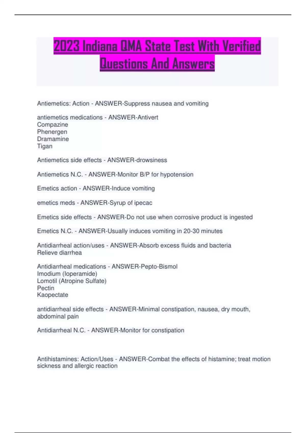 2023 Indiana QMA State Test With Verified Questions And Answers - 2023 ...
