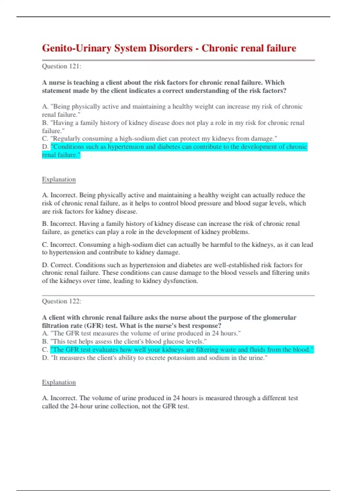 Genito-Urinary System Disorders - Chronic renal failure - GenitoUrinary ...