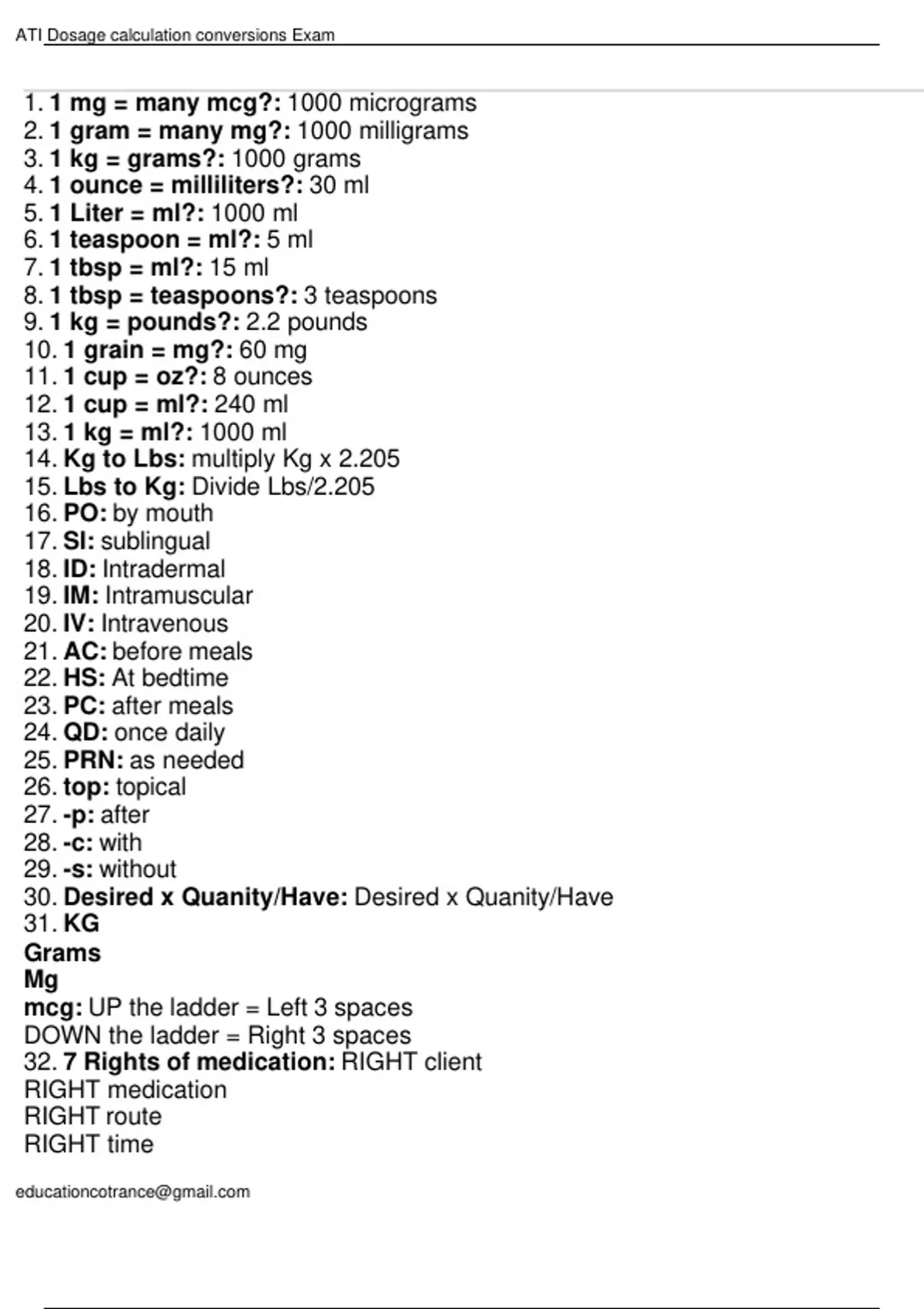 ATI Dosage Calculation Conversions.pdf - Nur101 - Stuvia US