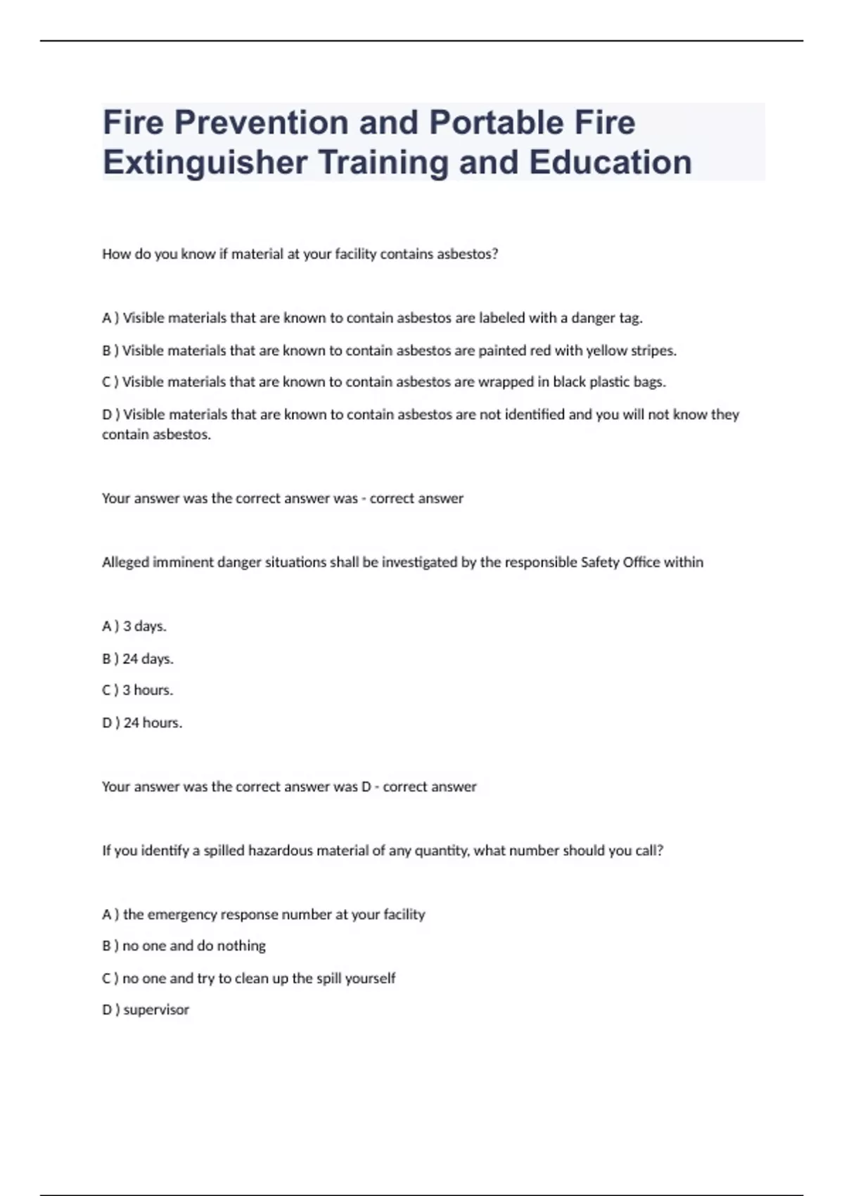 Fire Prevention and Portable Fire Extinguisher Training and Education ...