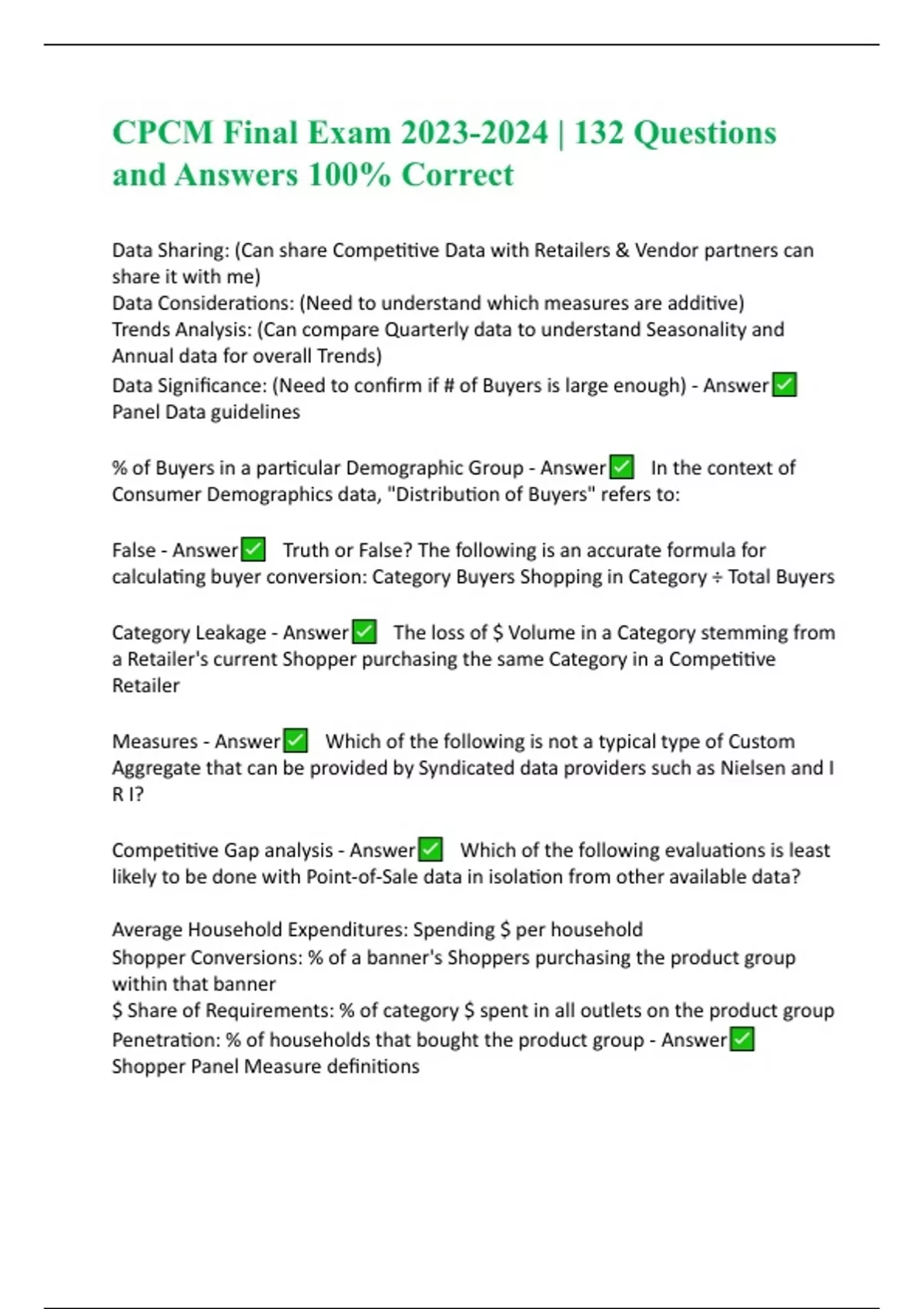 CPCM Final Exam | 132 Questions and Answers 100% Correct - CPCM ...