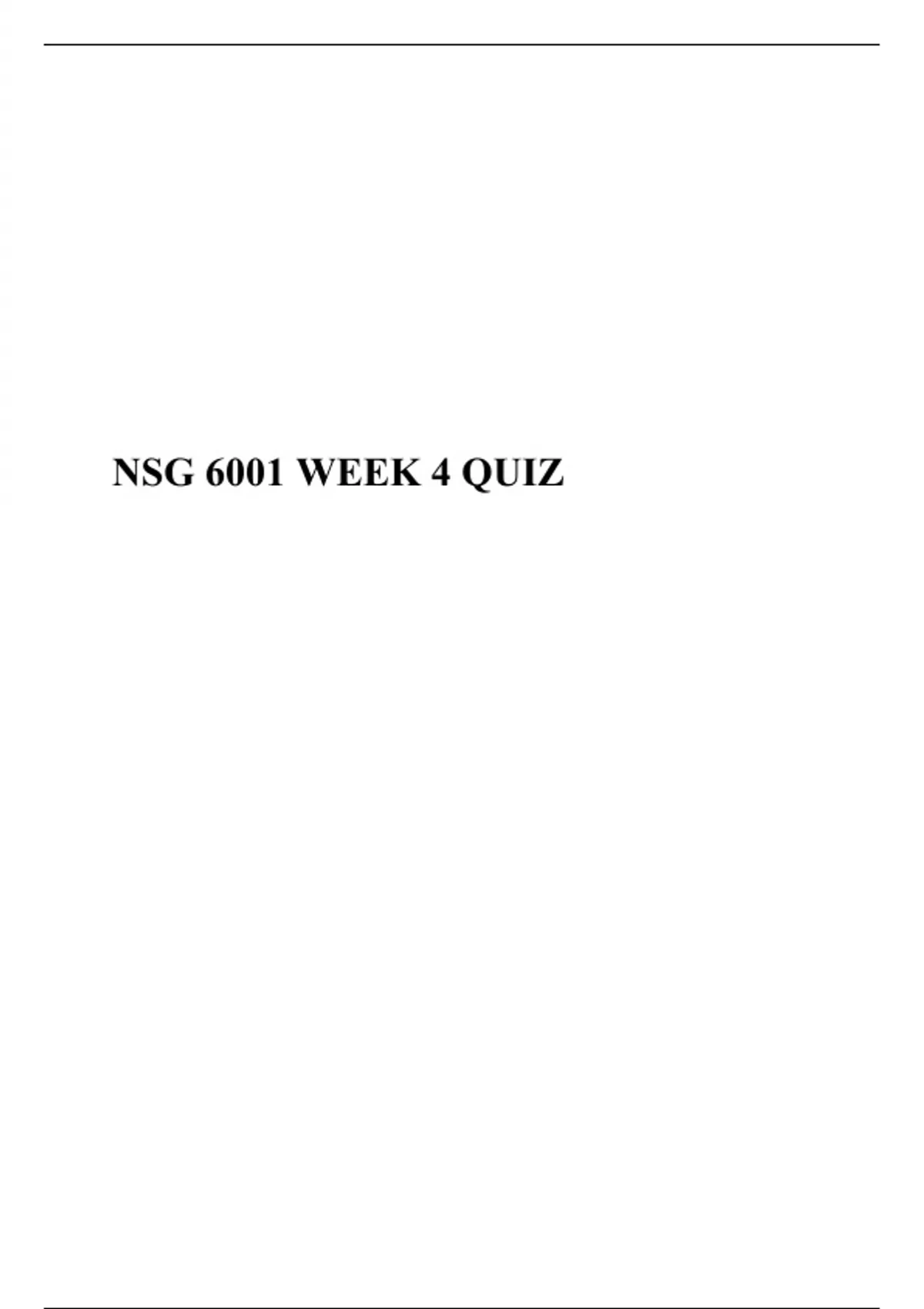 NSG 6001 WEEK 4 QUIZ, Advanced Practice Nursing I, South University ...